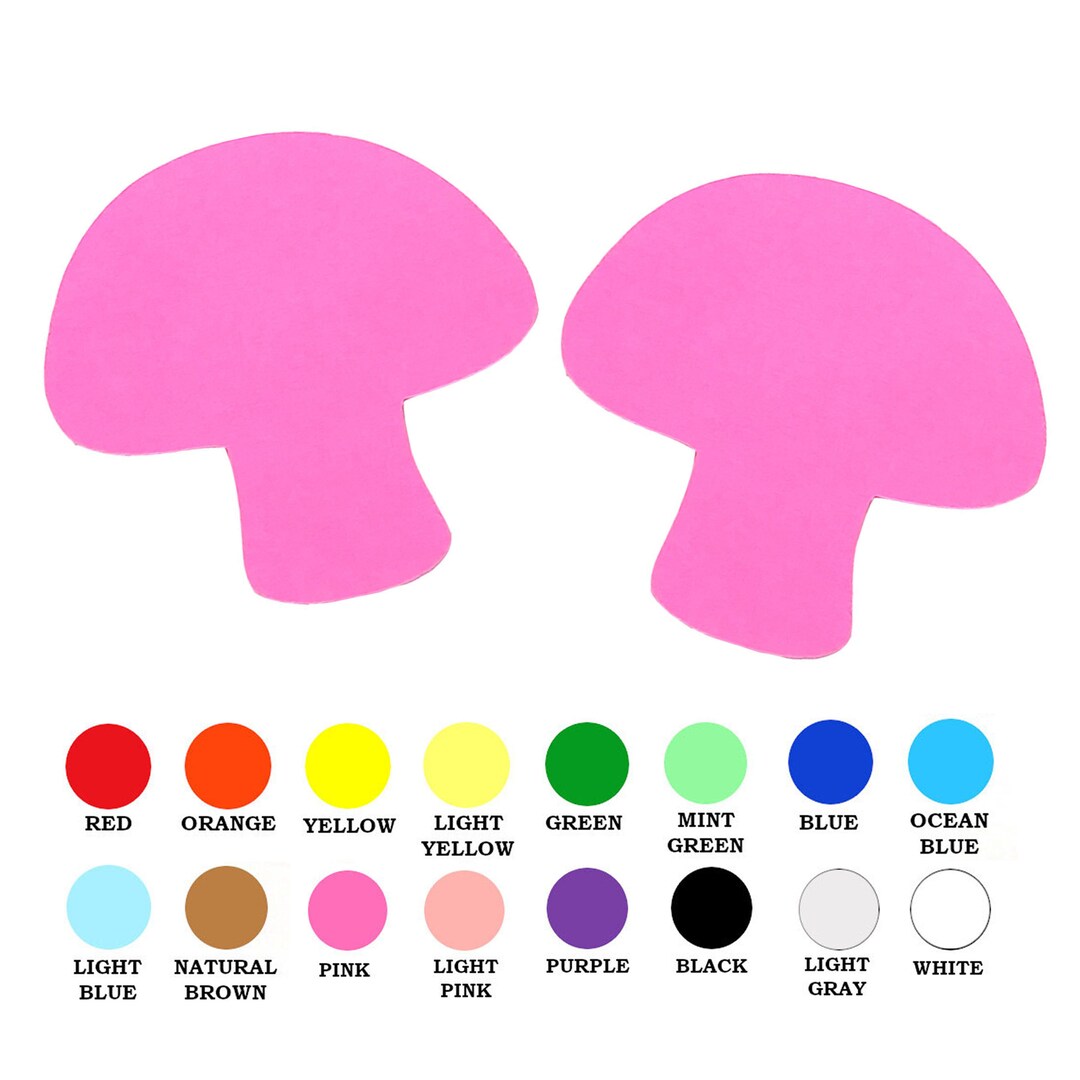 25 Pack - Paper Mushroom Shapes, Mushroom Paper Cut Out, Paper Mushroom ...