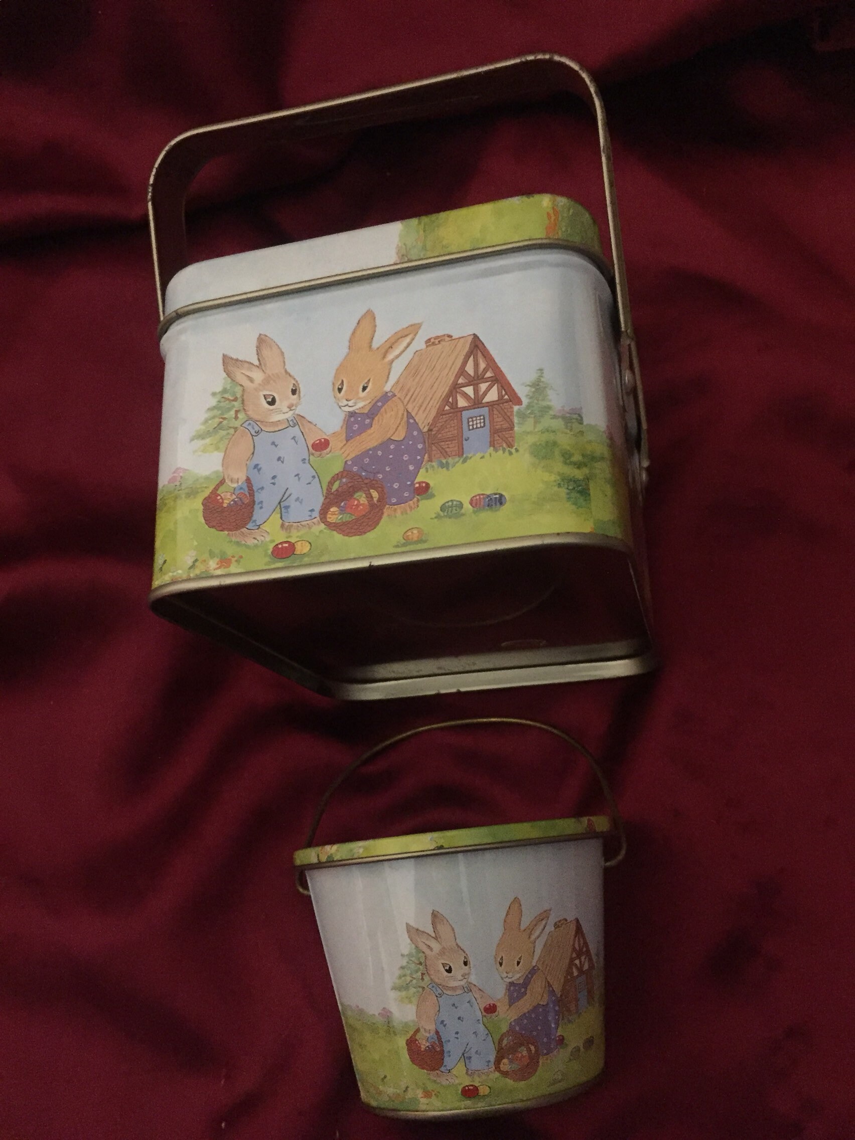Vintage Matching Bunnies Easter Tins - Etsy