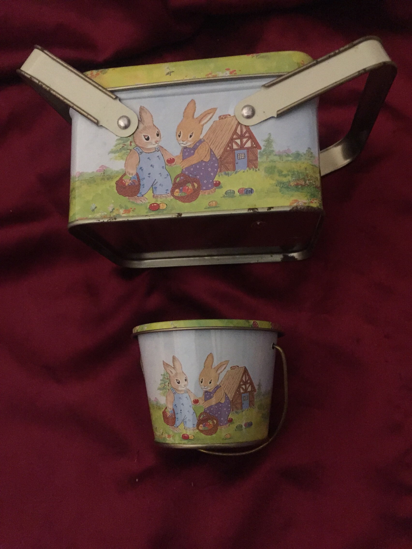 Vintage Matching Bunnies Easter Tins - Etsy