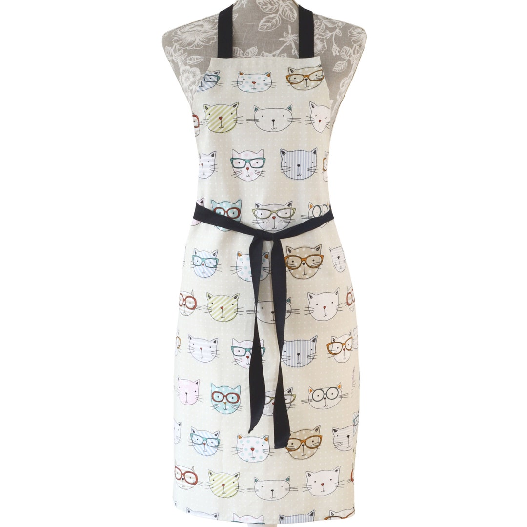 Cat Lover Apron: Full Length Kitchen Apron With Funky Cats - Etsy UK