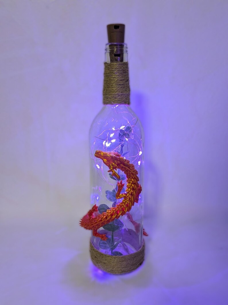 Battery Powered Handmade 3D Dragon, Halloween Decor, Purple Lighted up ...