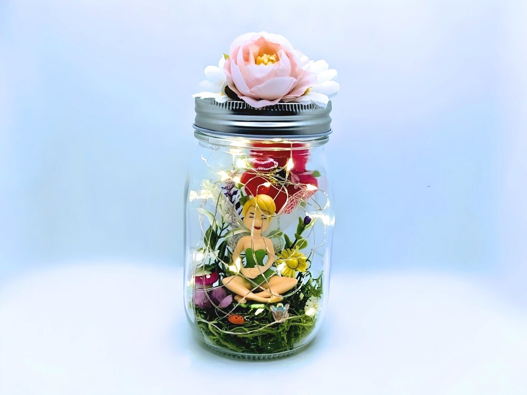 Battery Powered Handmade Magical Light Fairy Garden Tinkerbell, Mason ...