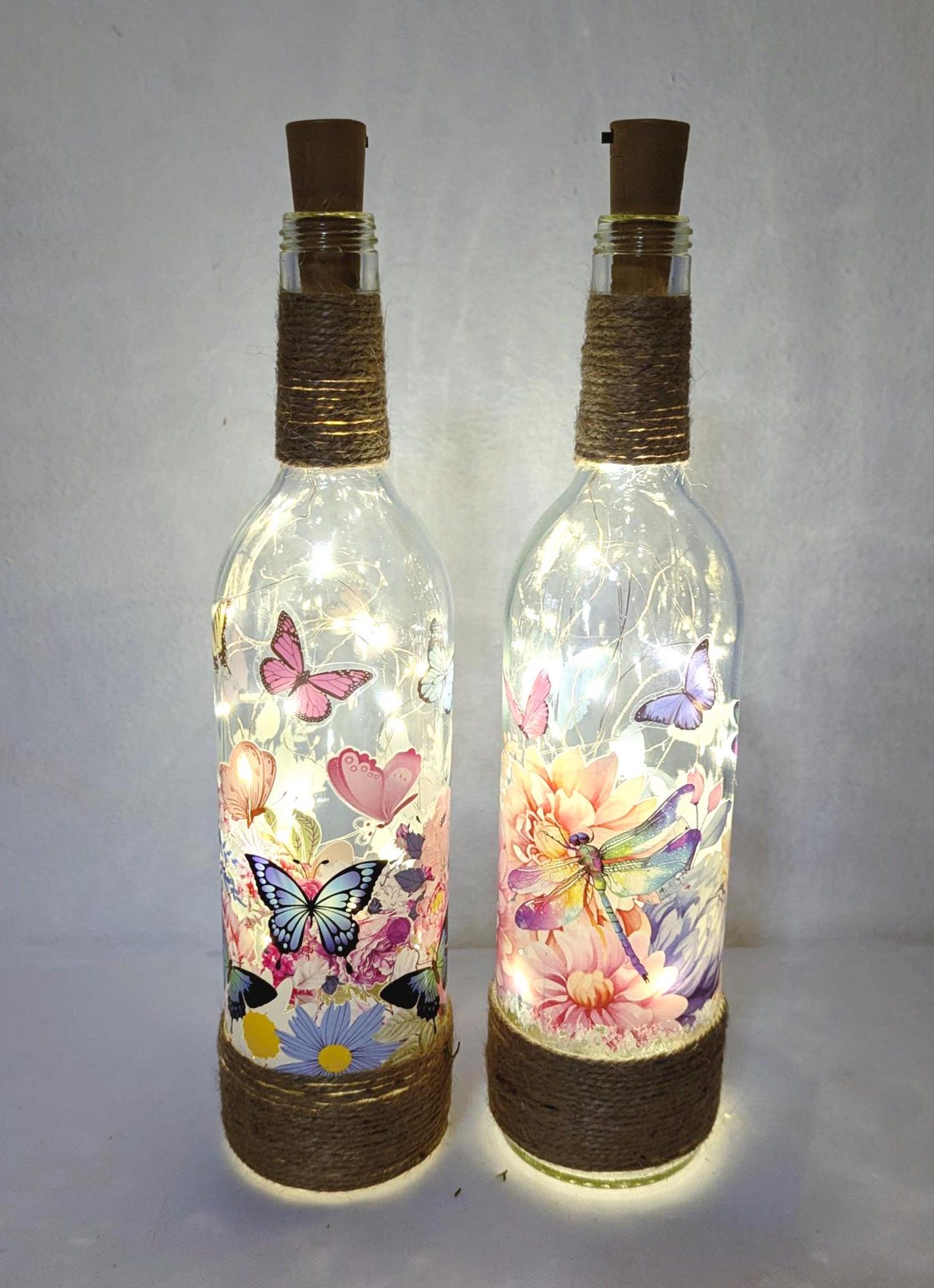 X2 Battery Powered Handmade Colorful Flowers & Butterflies Magical ...