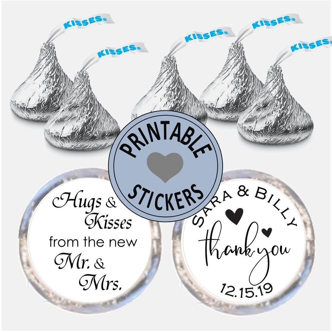 Personalized PDF DIGITAL Favor Stickers, Custom Favor Stickers, Kiss ...