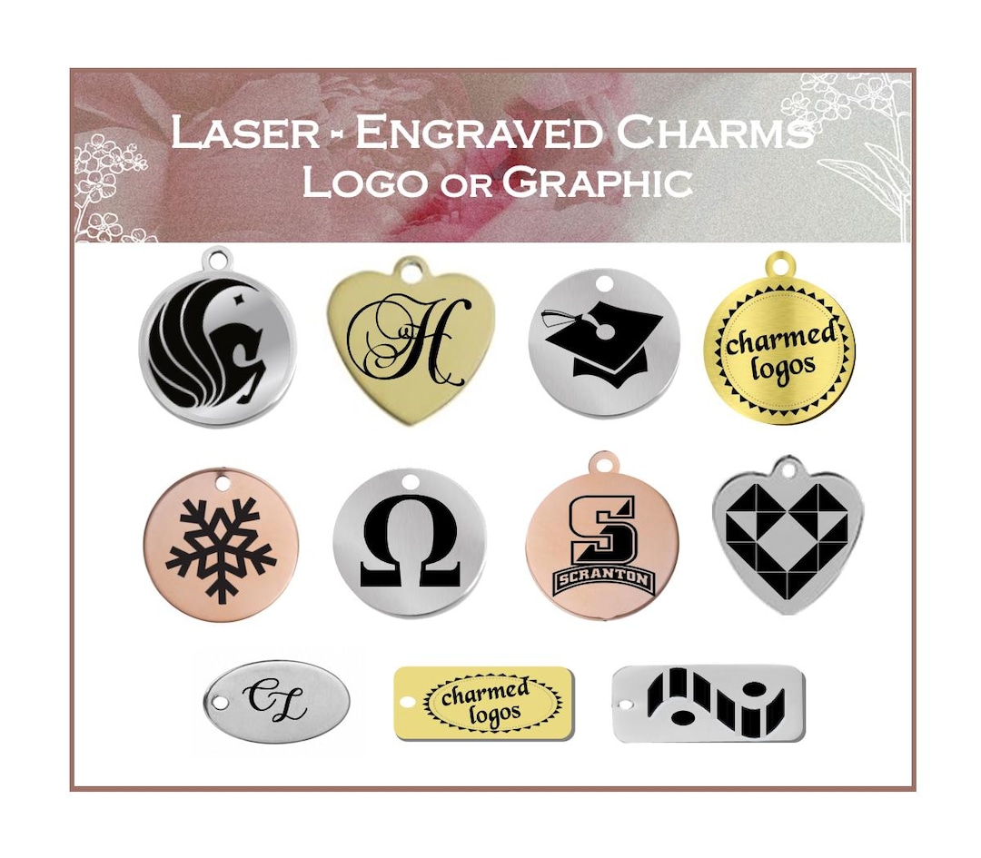 Custom Laser Engraved Stainless Steel Charms, Your Logo, Handwriting ...