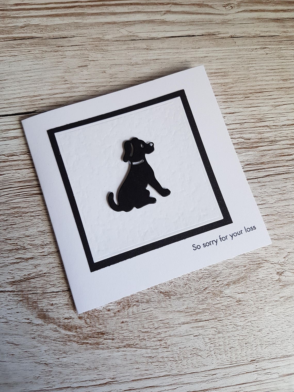 Black & White Dog Sympathy Card / so Sorry for Your Loss/pet Loss ...