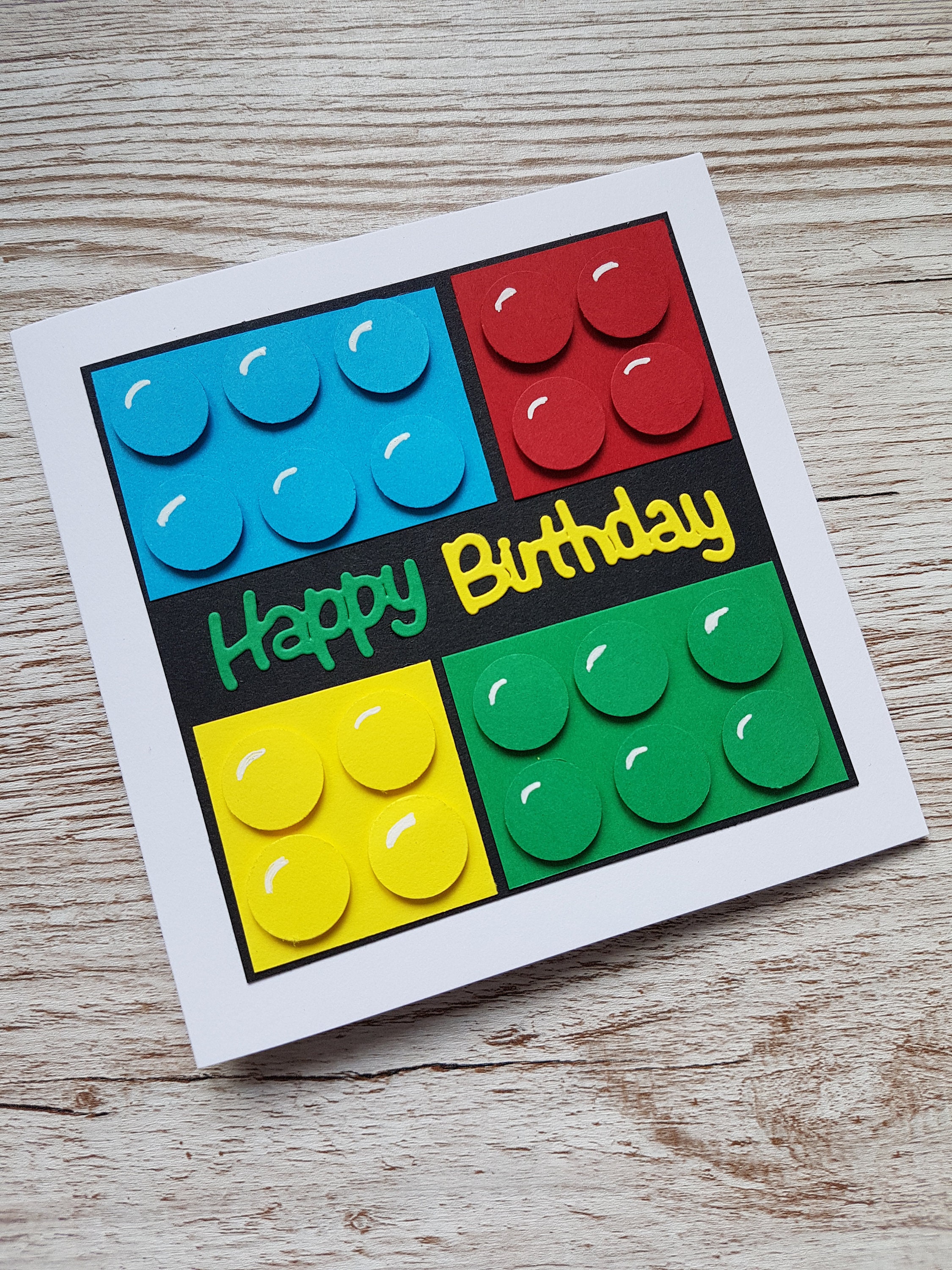 Handmade Lego Birthday Card / Building Blocks / Children's - Etsy