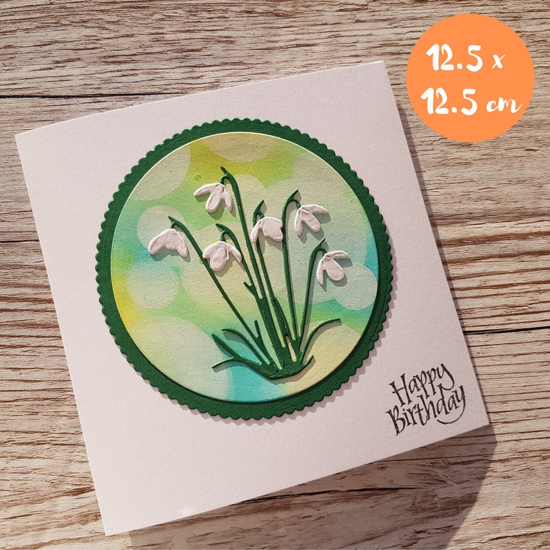 Snowdrop Birthday Card Happy Birthday Card for a Gardener - Etsy