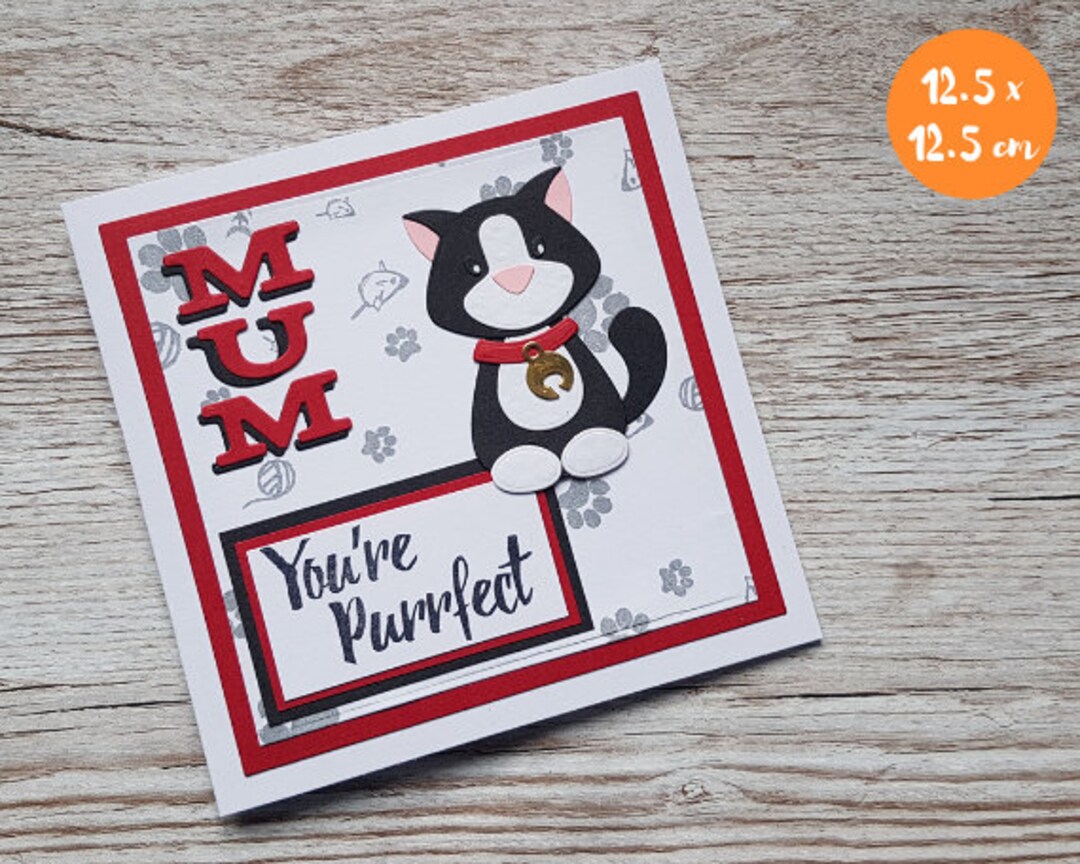 Mum You're Purrfect Card Handmade Mother's Day Card - Etsy