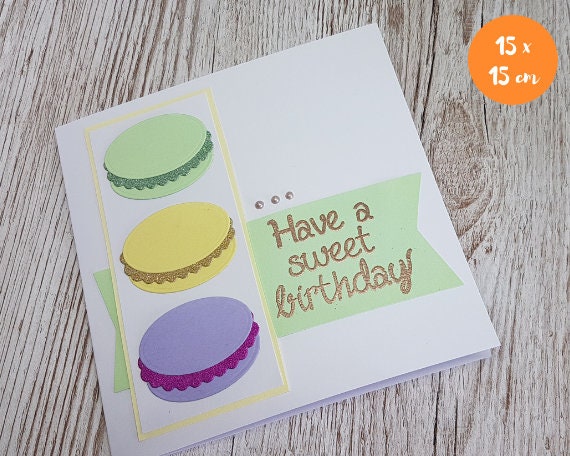 Handmade Macaron Birthday Card/ Have a Sweet Birthday/ Happy - Etsy