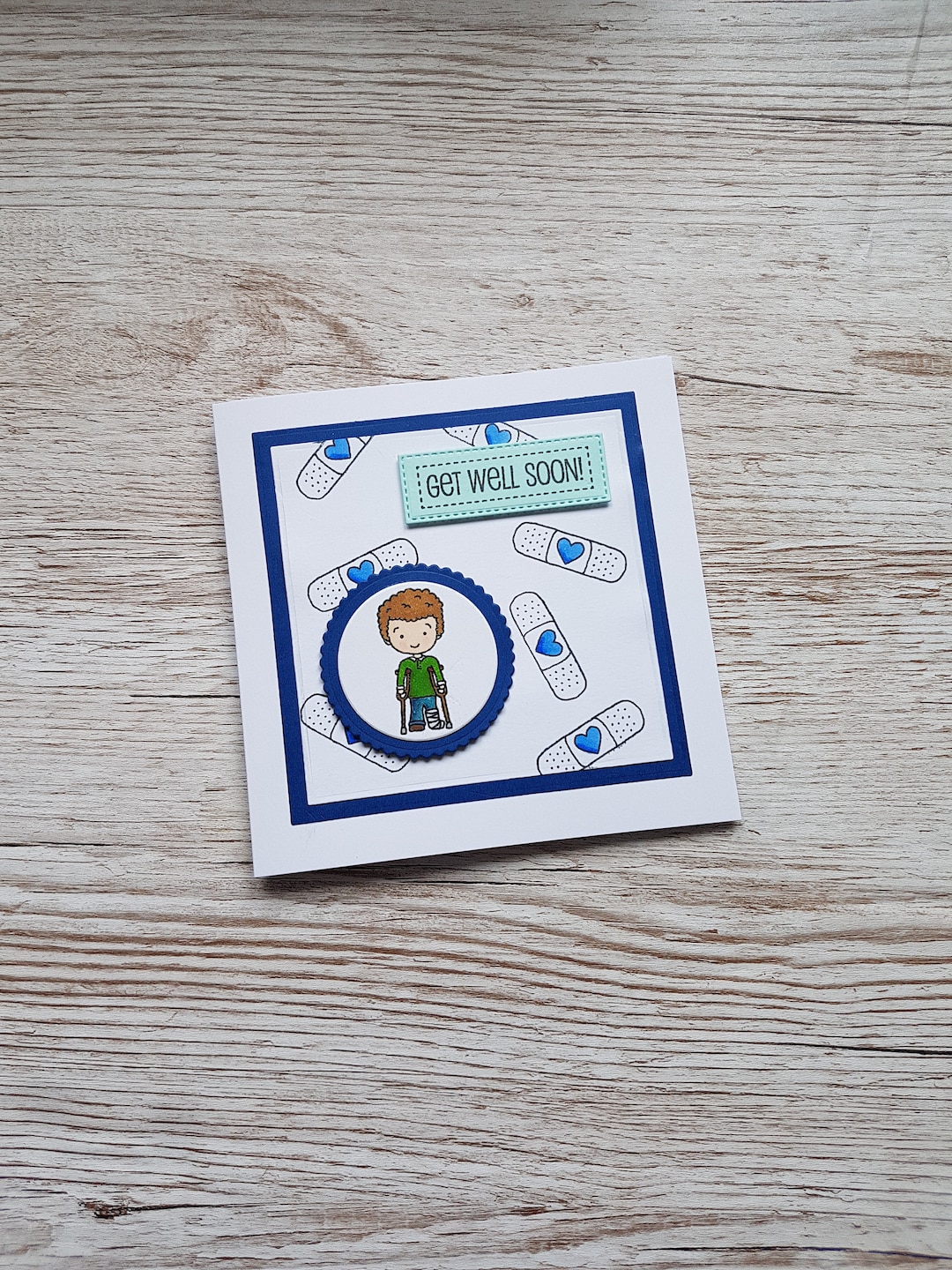 Handmade Get Well Soon Card / Crutches/ Broken Leg/ Leg Fracture/ - Etsy