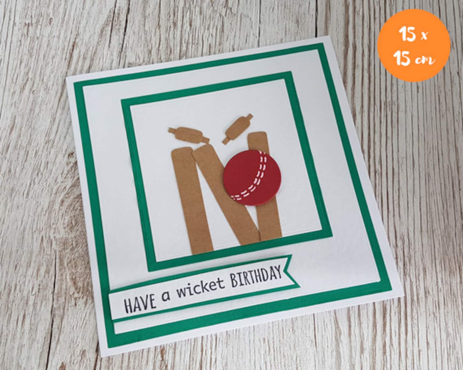 Handmade Cricket Birthday Card/ Have a Wicket Birthday/ - Etsy UK