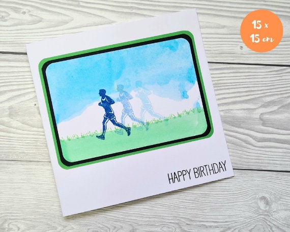 Running Birthday Card Handmade Greetings Card Happy - Etsy 日本