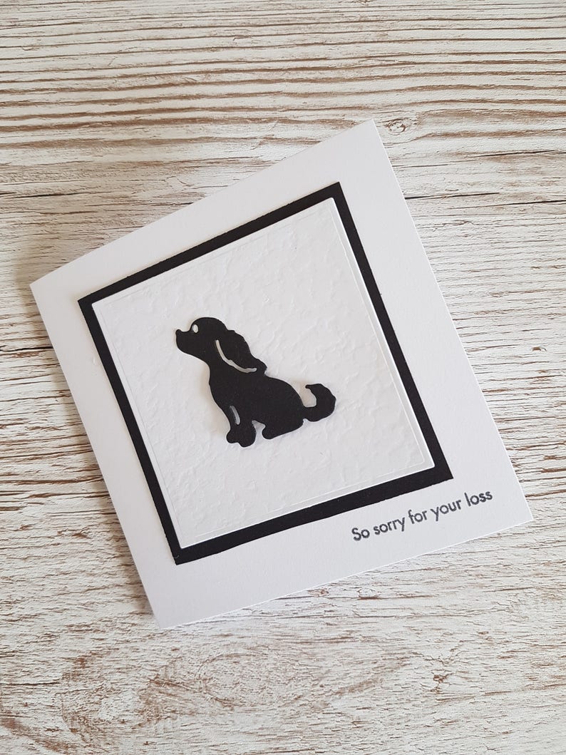 Black & White Dog Sympathy Card / so Sorry for Your Loss/pet Loss ...