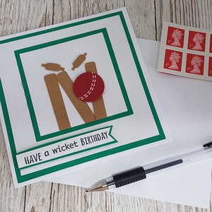Handmade Cricket Birthday Card/ Have a Wicket Birthday/ Masculine Card ...