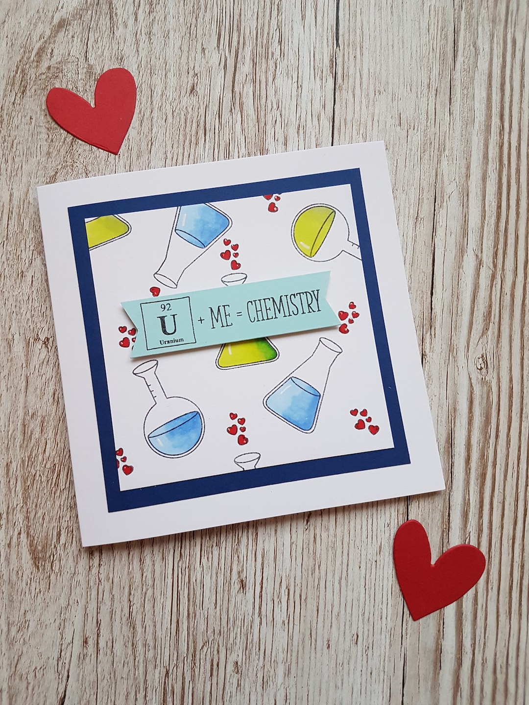 Handmade Chemistry Valentines Card /U Me Chemistry Card /geek ...