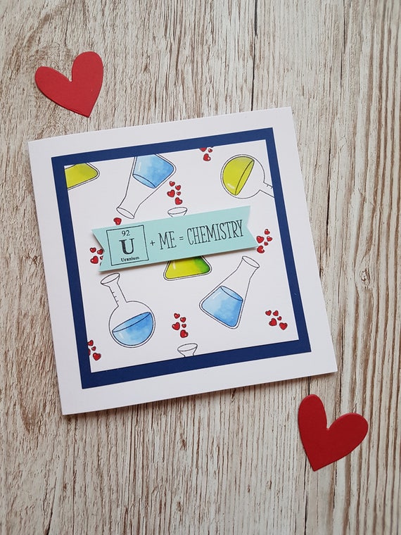 Handmade Chemistry Valentines Card /U Me Chemistry Card | Etsy