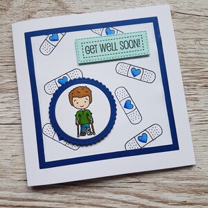 Handmade Get Well Soon Card / Crutches/ Broken Leg/ Leg Fracture/ - Etsy