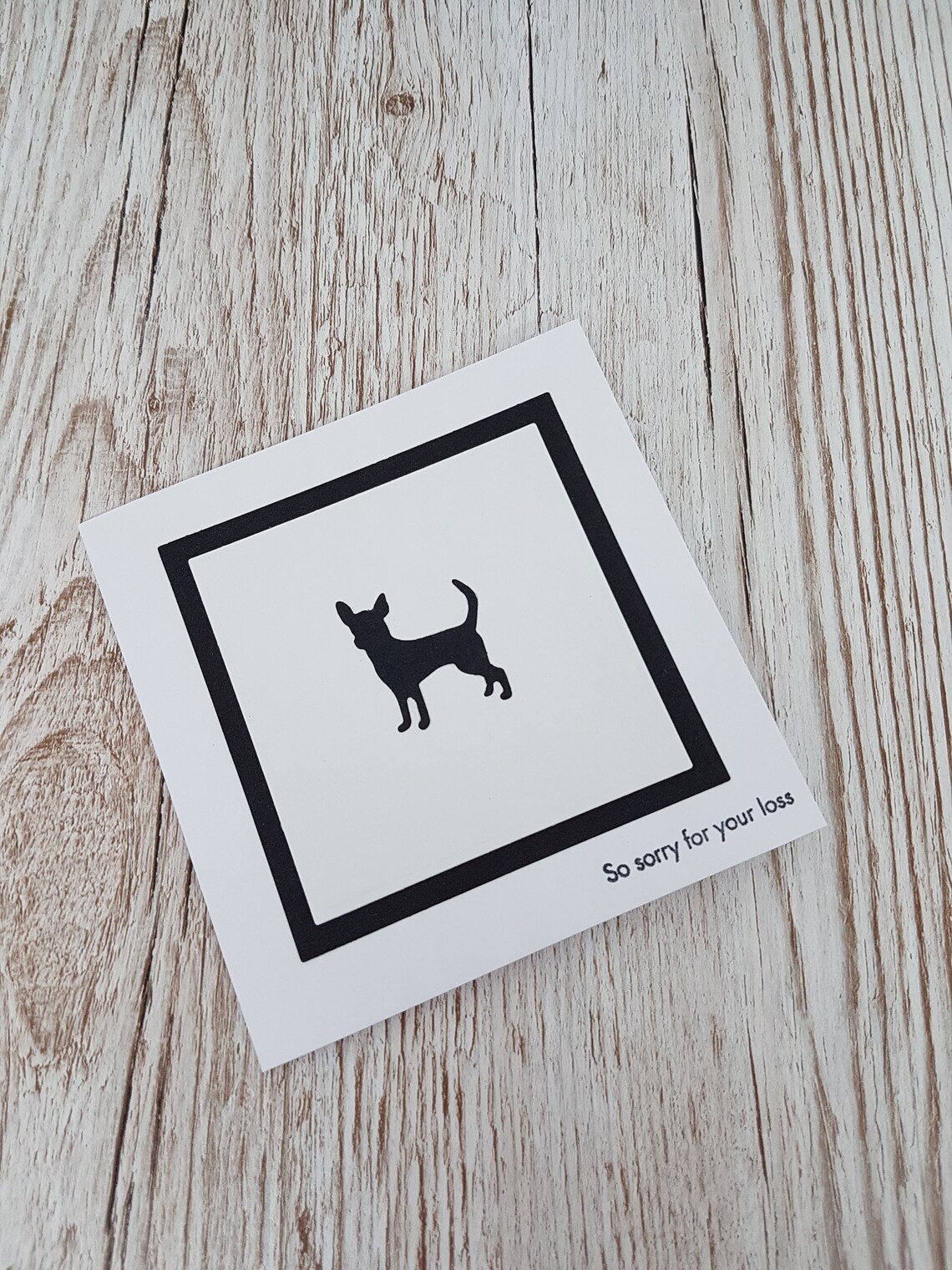 Black & White Dog Sympathy Card / So sorry for your loss/Pet | Etsy