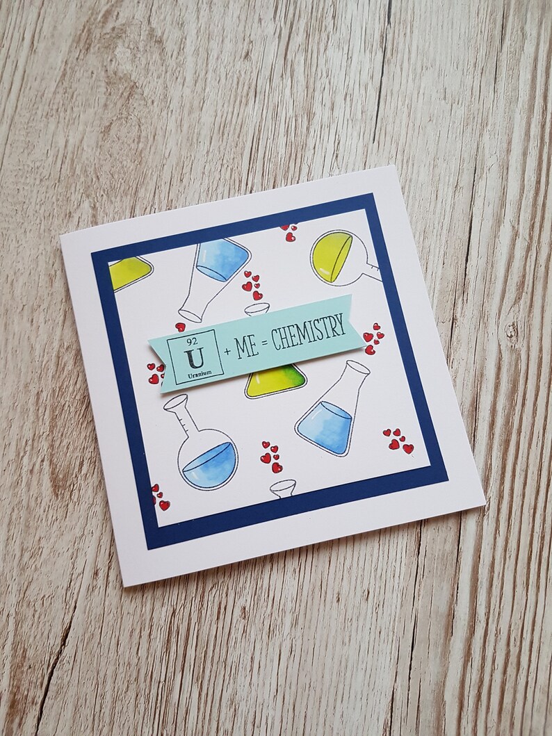 Handmade chemistry Valentines card /U me chemistry card | Etsy