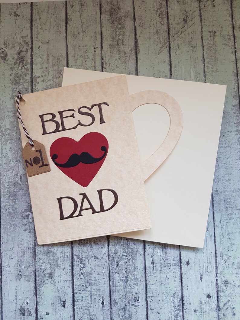 Best Dad mug shaped card / Card for Dad / Father's Day | Etsy