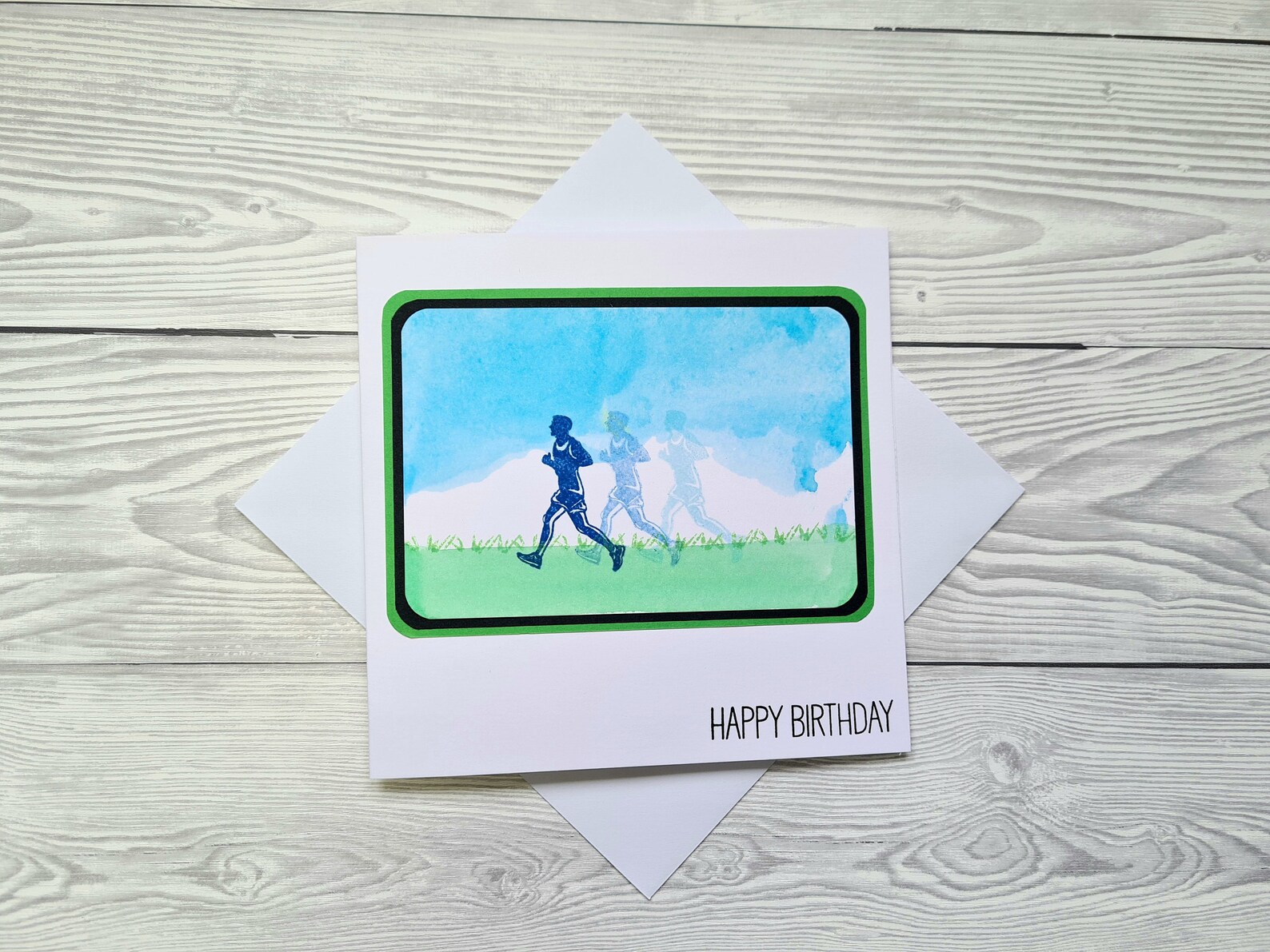 Running Birthday Card Handmade Greetings Card Happy - Etsy 日本