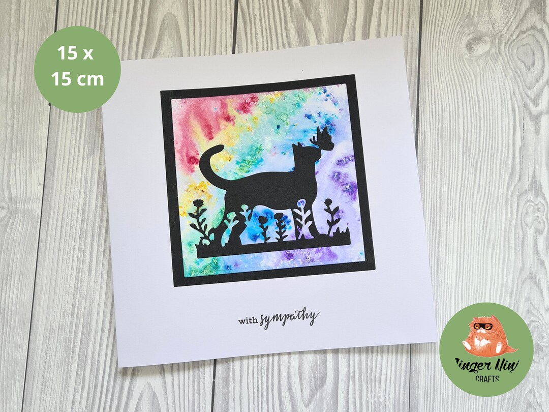 Cat Rainbow Bridge Sympathy Card - Handcrafted Pet Loss Card - With ...