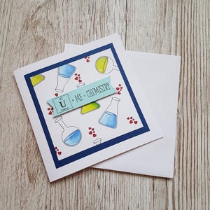 Handmade Chemistry Valentines Card /U + Me = Chemistry Card /geek ...