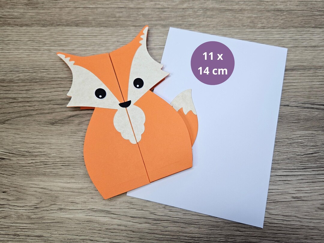 Fox Handmade Card / Cute Fox Folding Card / Gatefold Fox Card / Fox ...