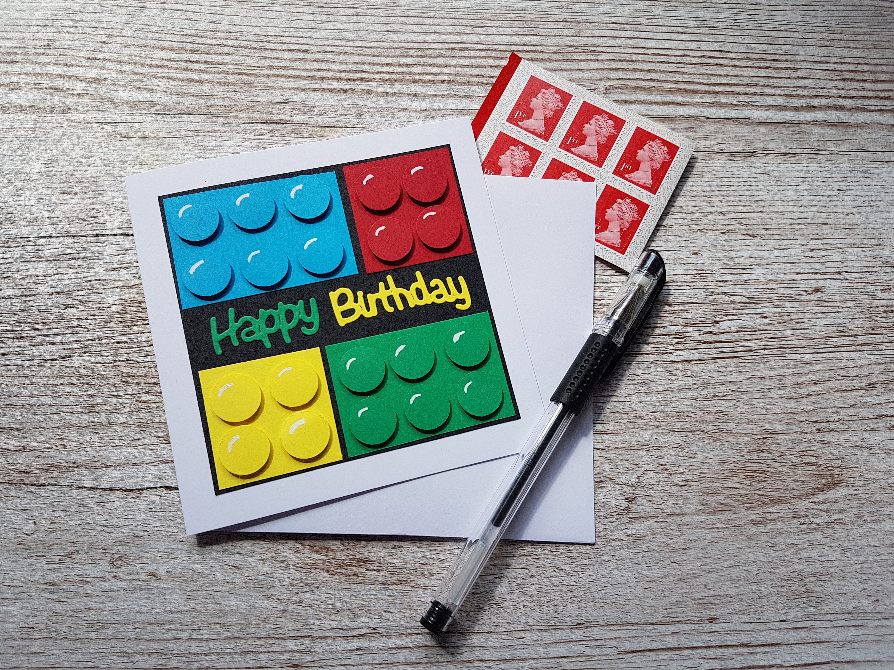 Handmade Lego Birthday Card / Building Blocks / Children's - Etsy