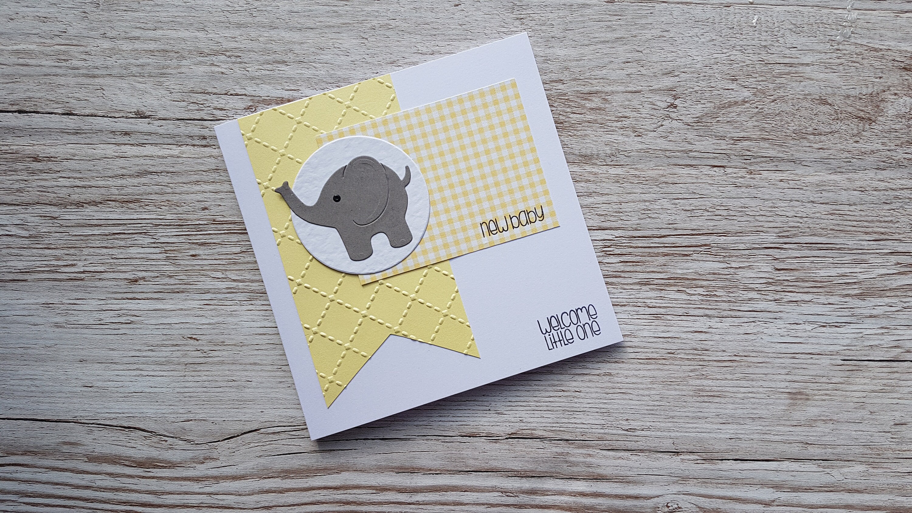 Cute Baby Elephant Card Welcome Little One Handcrafted | Etsy