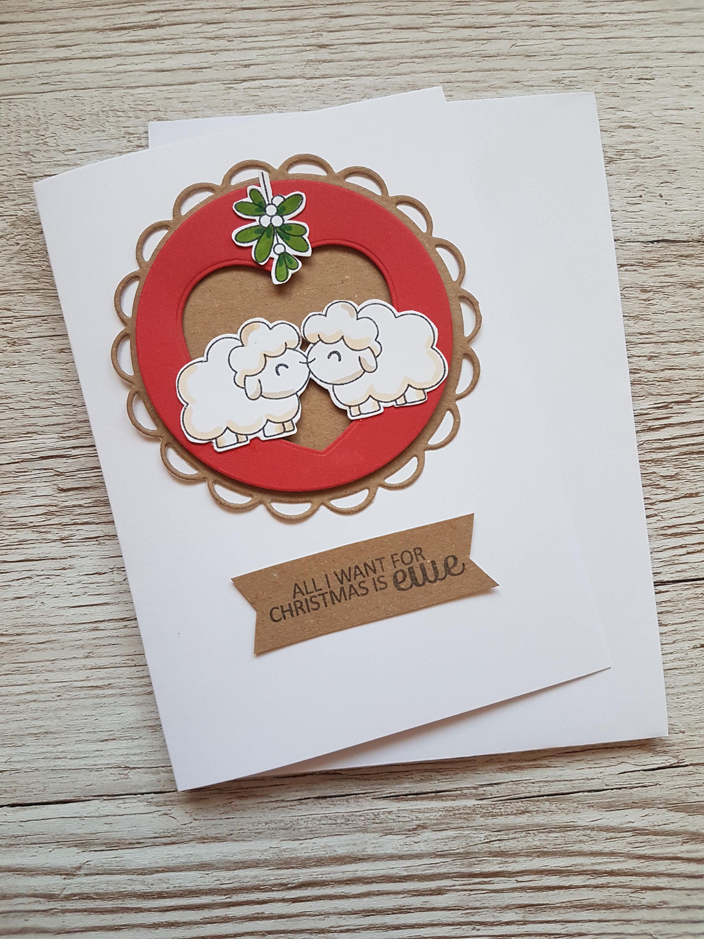 Handmade Sheep Christmas Card / All I Want for Christmas is - Etsy UK