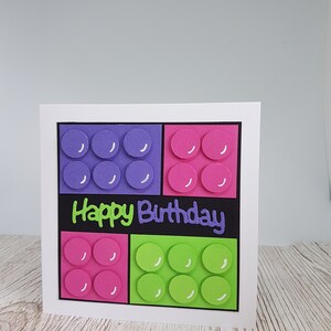 Handmade Lego Birthday Card / Building Blocks / Children's Birthday ...