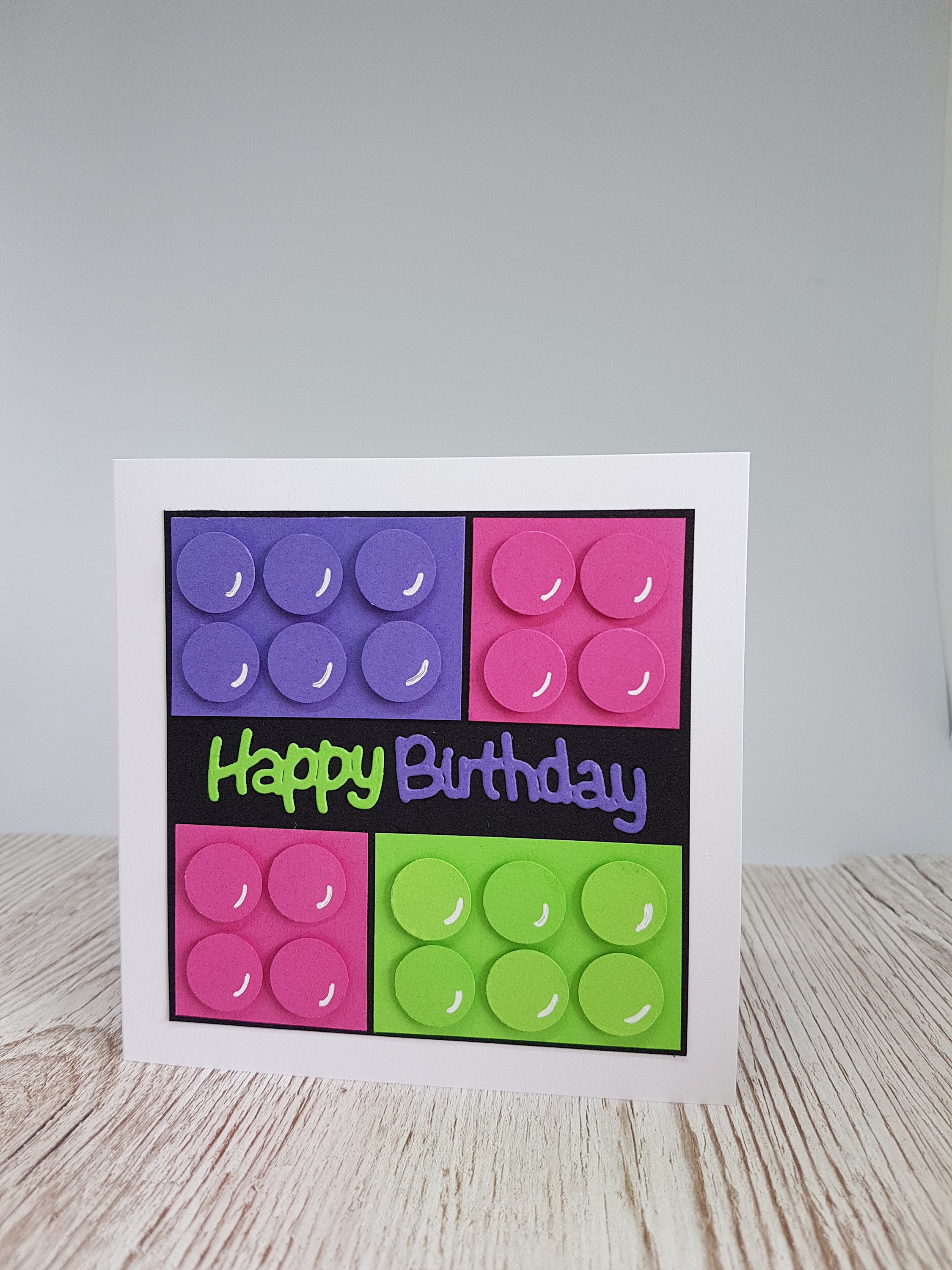 Handmade Lego Birthday Card / Building Blocks / Children's - Etsy