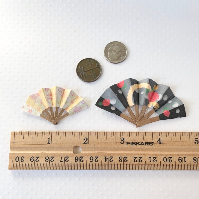Forest Japanese Fan Folding Fan Paper Fan Miniature 1/6 1/8 Dollhouse ...