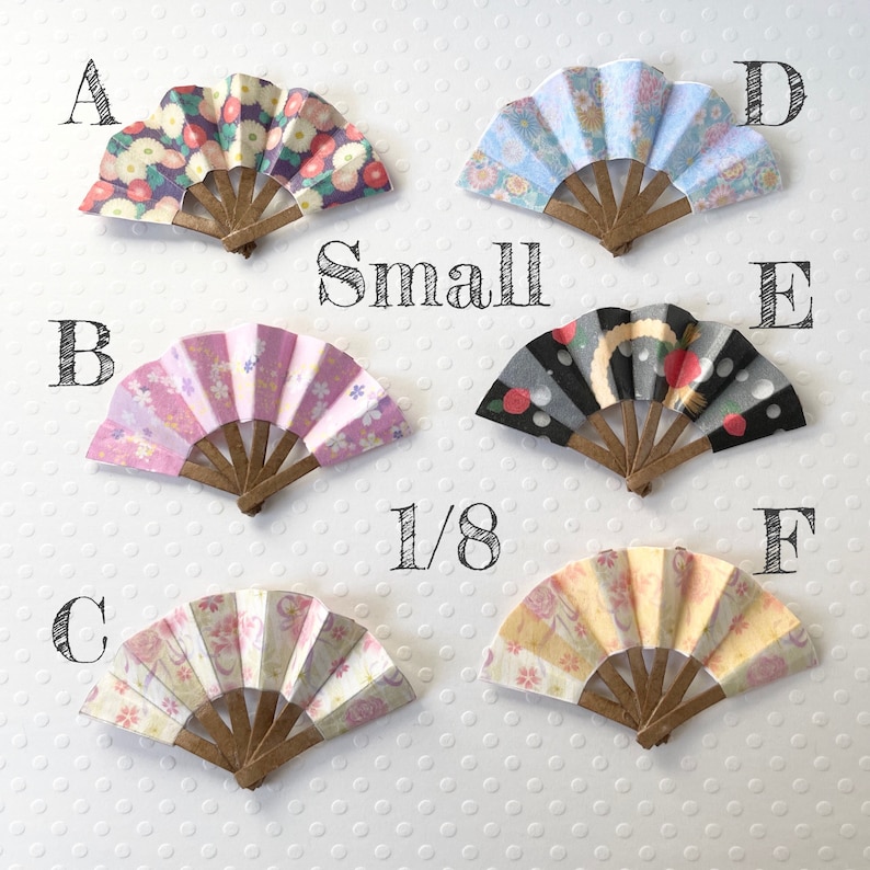 Forest Japanese Fan Folding Fan Paper Fan Miniature 1/6 1/8 Dollhouse ...