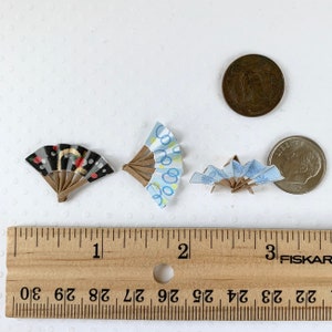 Forest Japanese Fan Folding Fan Paper Fan Miniature Dollhouse Handmade ...