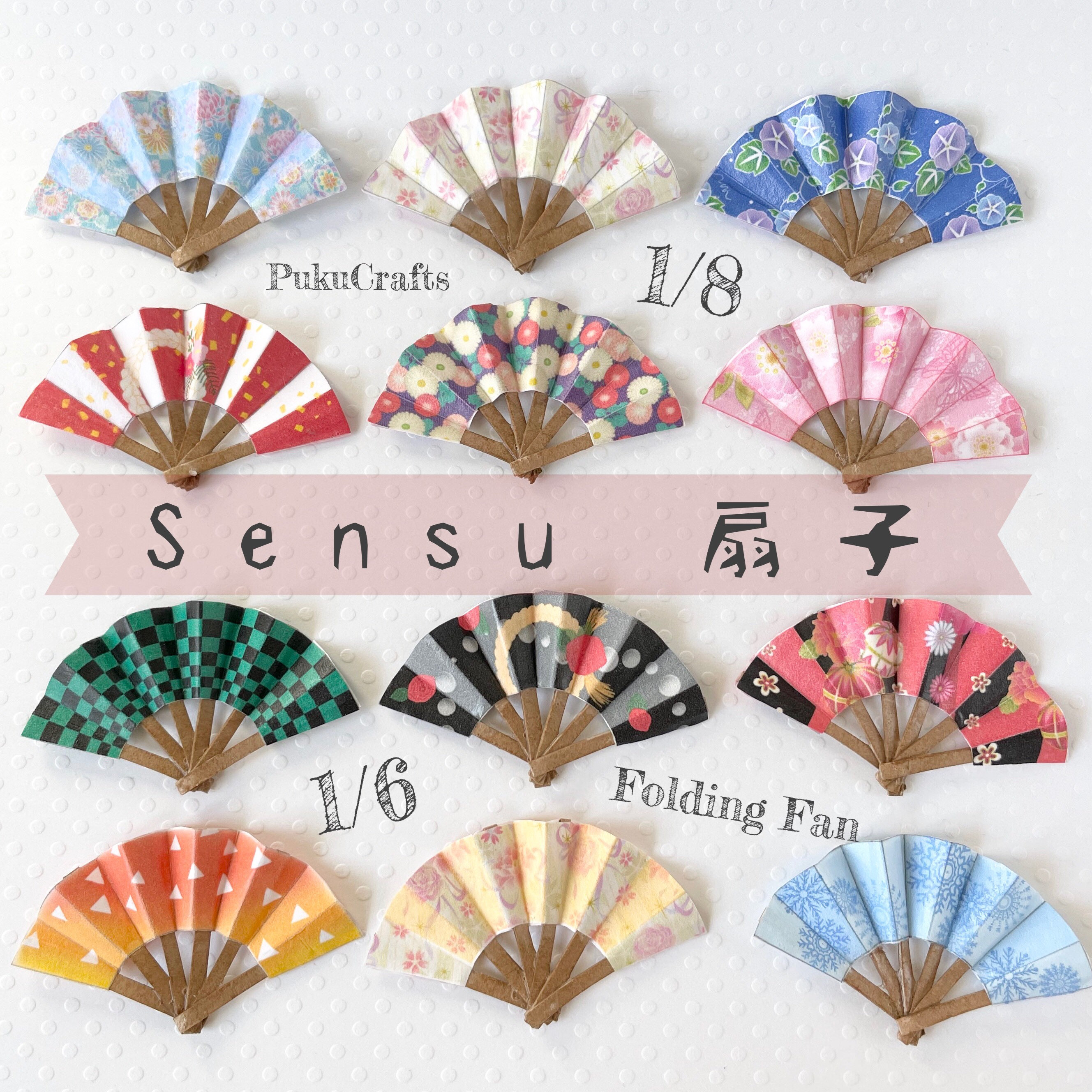 Forest Japanese Fan Folding Fan Paper Fan Miniature 1/6 1/8 Dollhouse ...