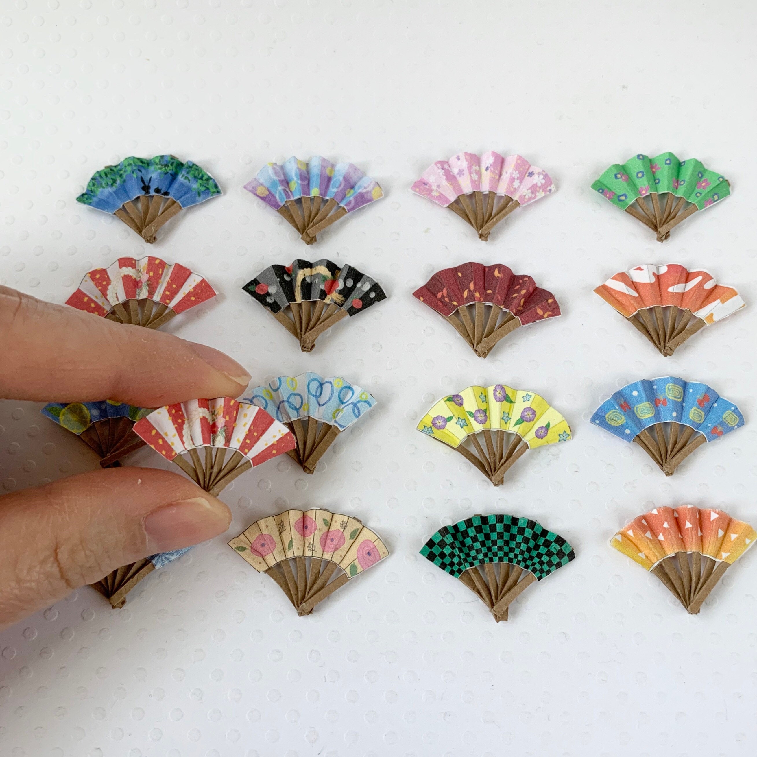 Forest Japanese Fan Folding Fan Paper Fan Miniature Dollhouse Handmade ...