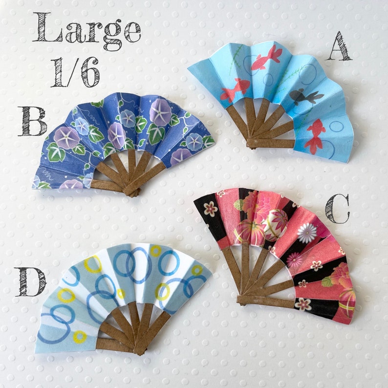 Forest Japanese Fan Folding Fan Paper Fan Miniature 1/6 1/8 Dollhouse ...