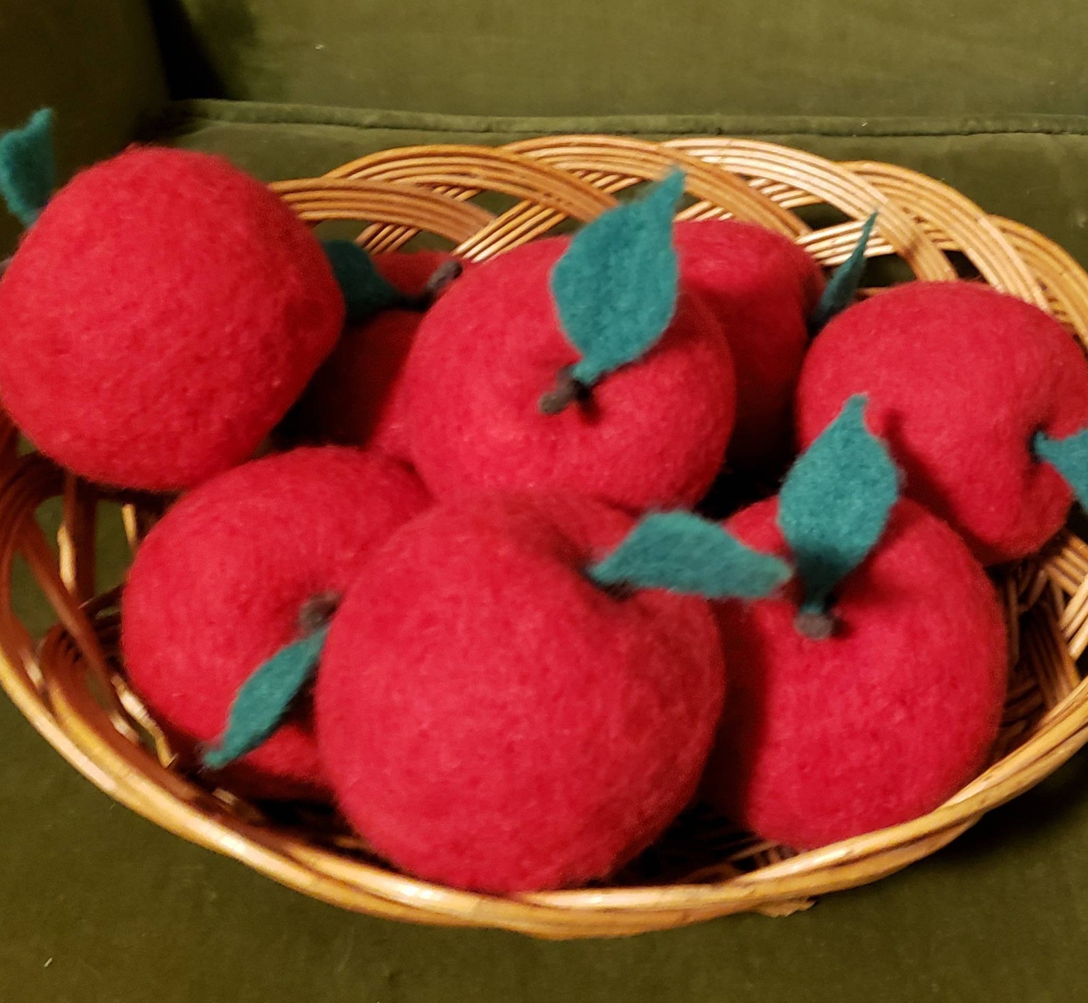 Decor Apples. Felted Wool Big Red Apples. Original Art, Basket Filler ...