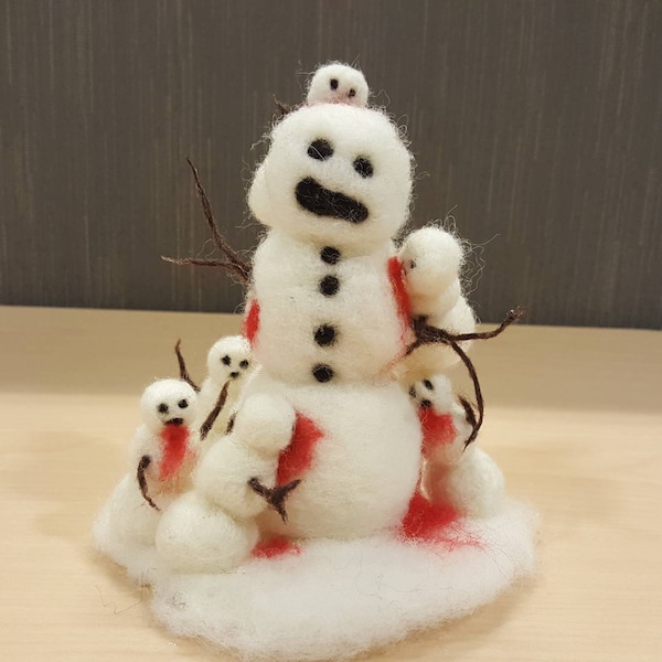 Needle Felted Snowmen - Etsy