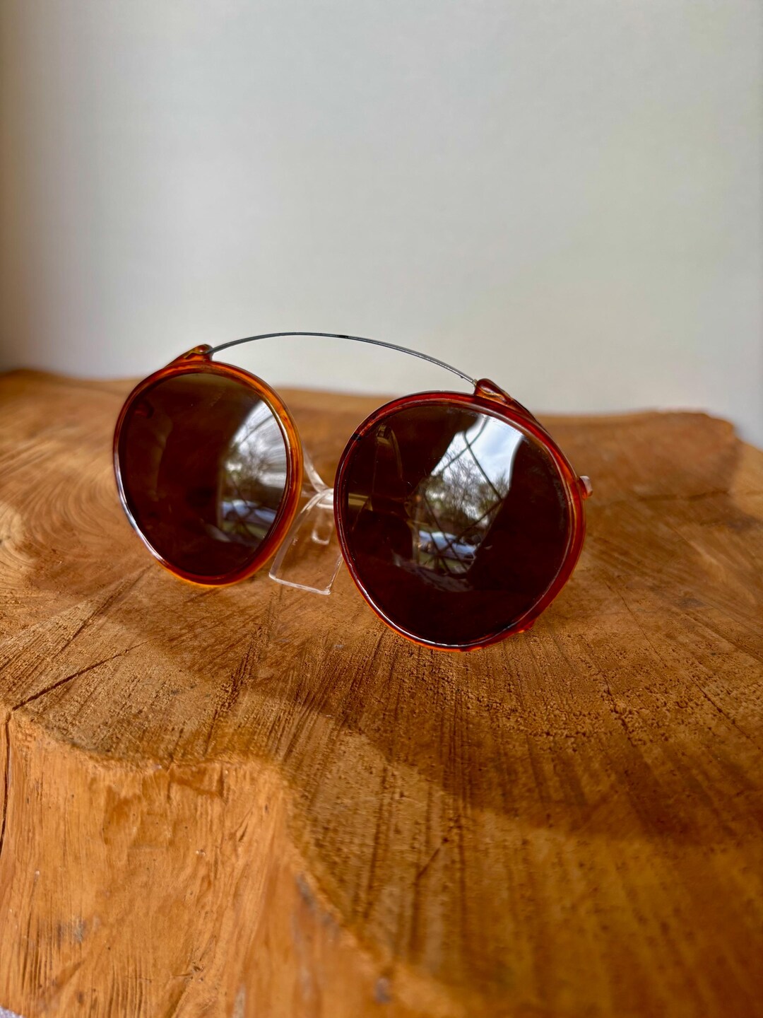 1940’s Aviator Style Clip-on Sunglasses With Leather Case - Etsy