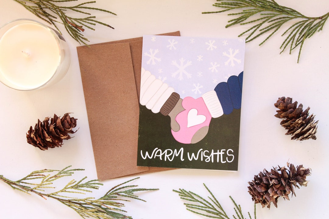 Warm Wishes | Packs of 4, 8, or 12 | Hand Illustrated Holiday Cards - Etsy
