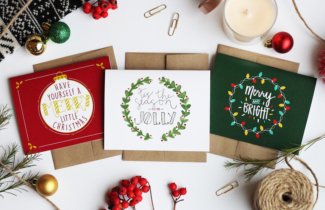 Holiday Happiness Pack | 3 Designs | Pack of 12, 24, or 48 | Hand ...