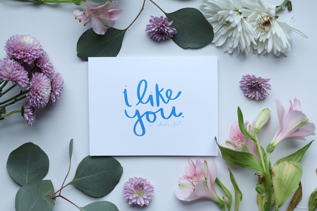 I Like You A Whole Lot - Blue Tones | Single Card or Pack of 4 | Hand ...