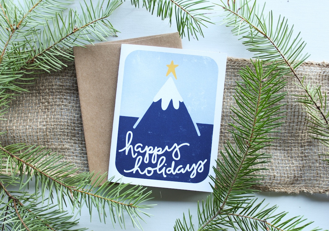 Happy Holidays From the Mountain Tops | Packs of 4, 8, or 12 | Hand ...