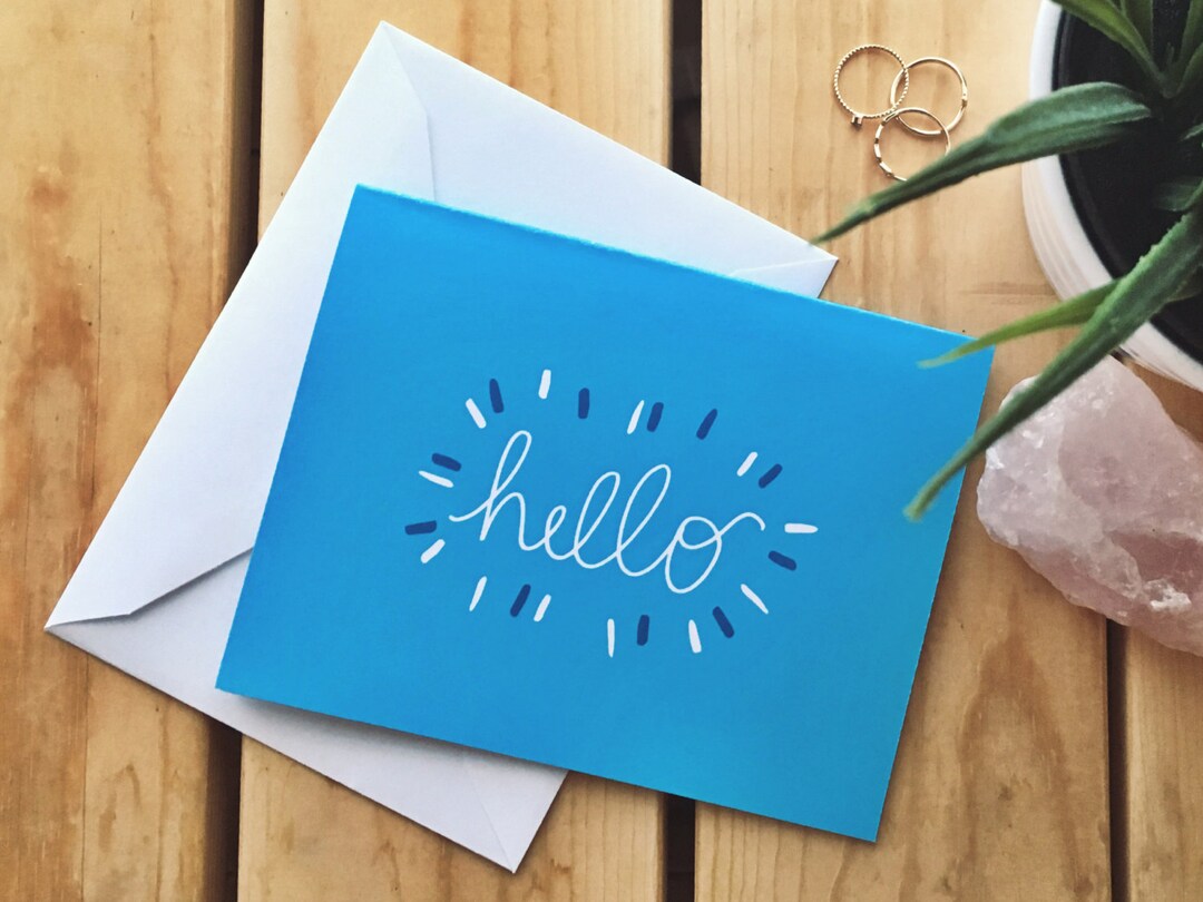 Hello There | Single Card or Packs of 4 or 8 | Hand Illustrated Hello ...