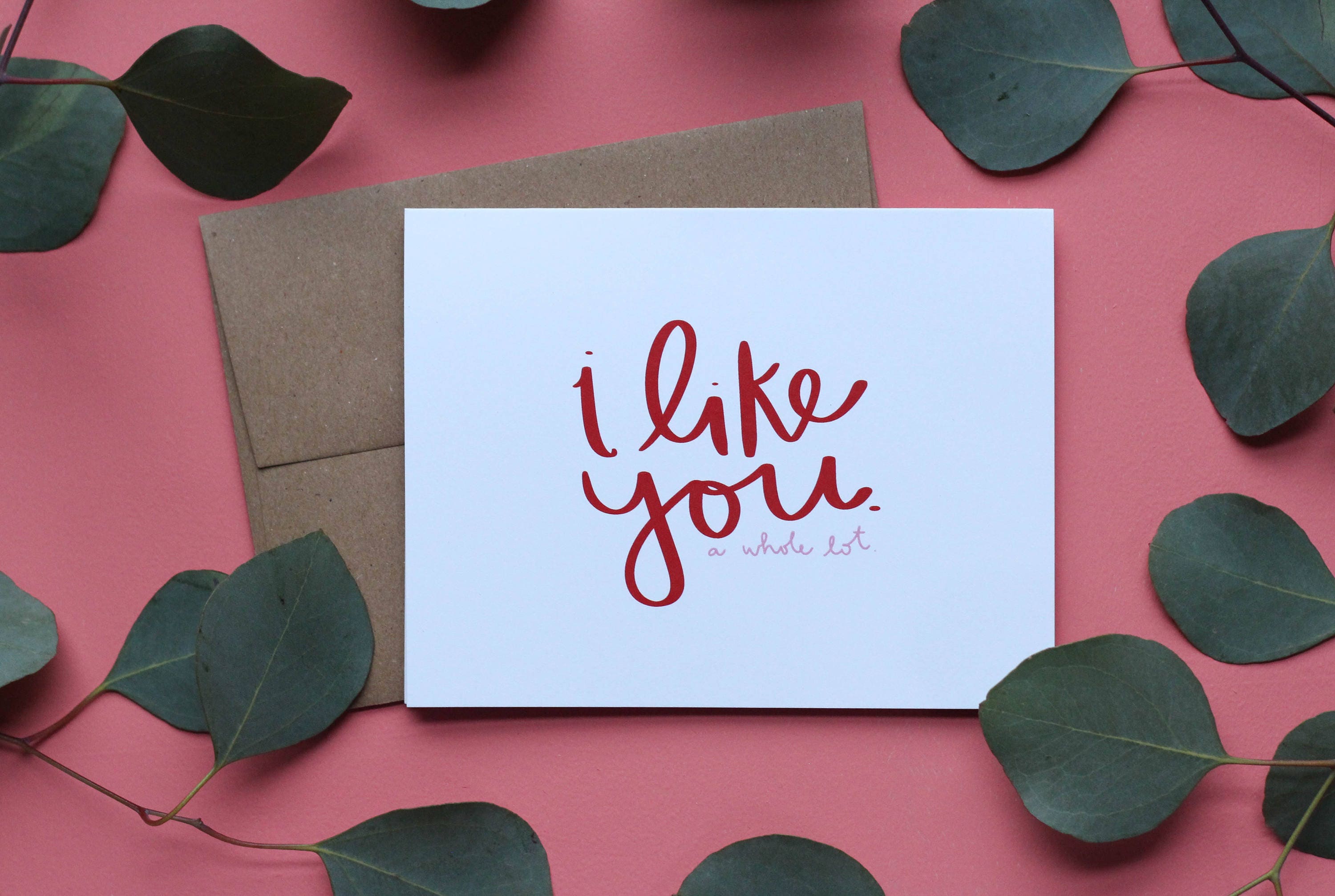 I Like You A Whole Lot Red Tones Single card or pack of 4 | Etsy