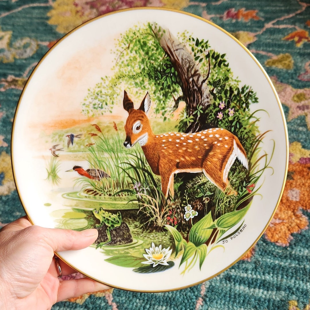 Jo Polseno "scenes From a Wooded Glen - Fawn" Gorham Decorative Plate ...
